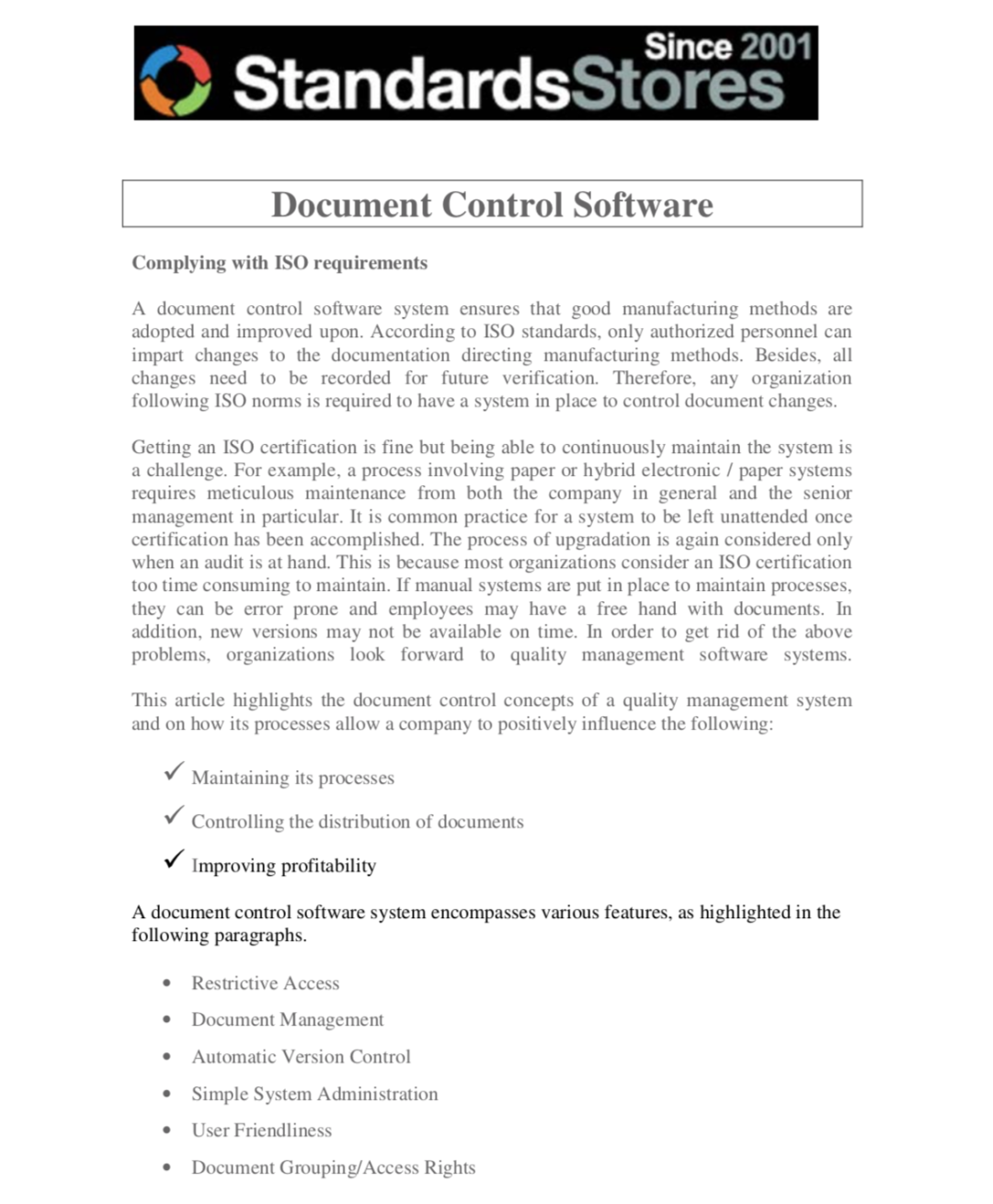 Document Control on a Budget - 9000 Store